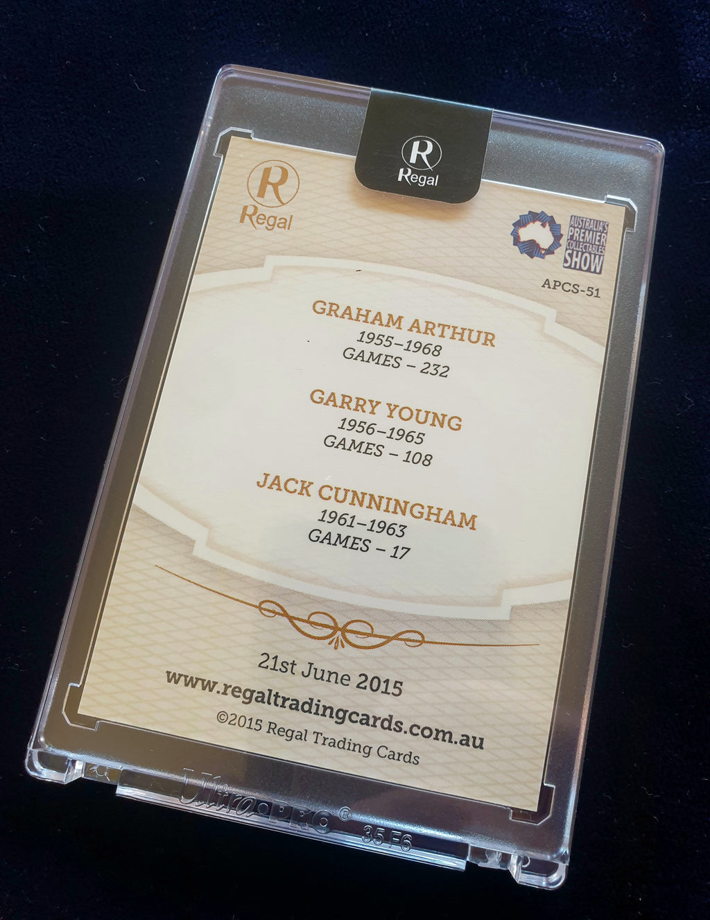 1961 Regal Premiership Stars Triple Signature Card with Graham Arthur, – Regal Trading Cards